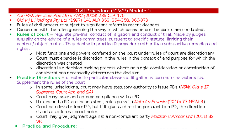 Module 1 - Highly detailed notes. overall mark for the unit D. Case ...