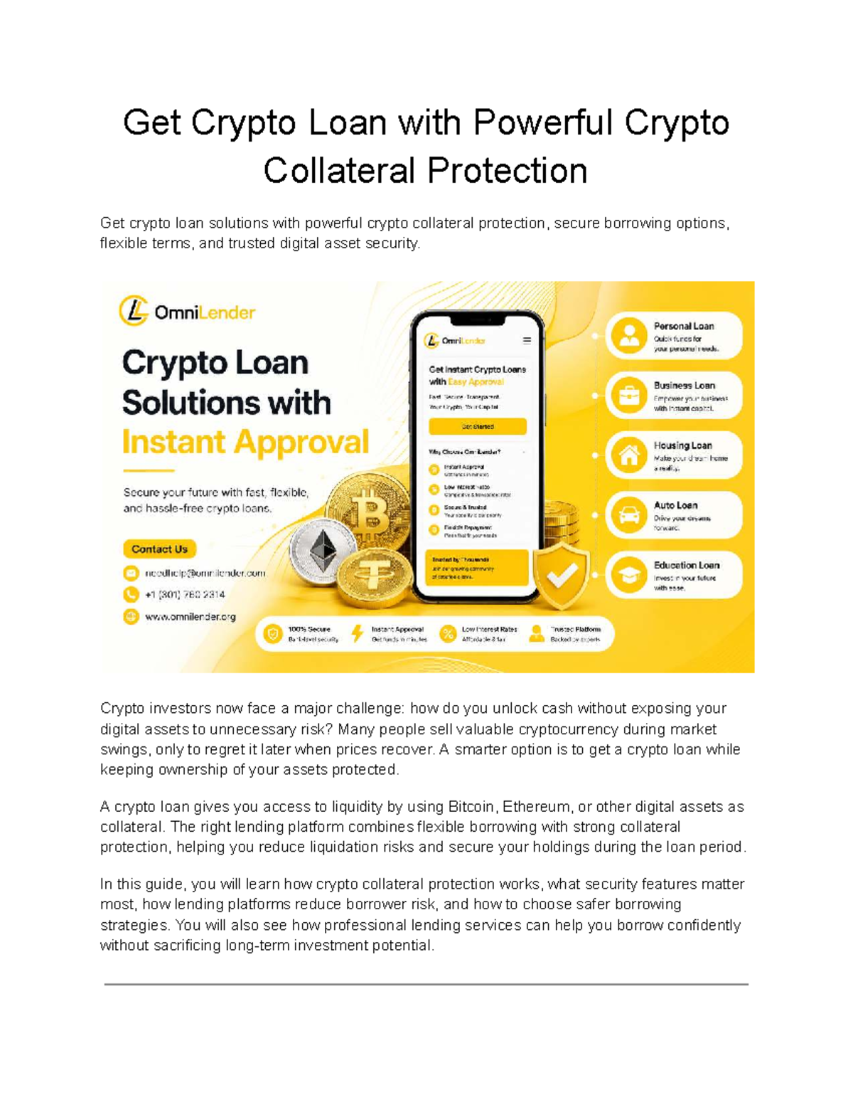 Crypto Loan Strategies: Secure Your Assets with Collateral Protection ...