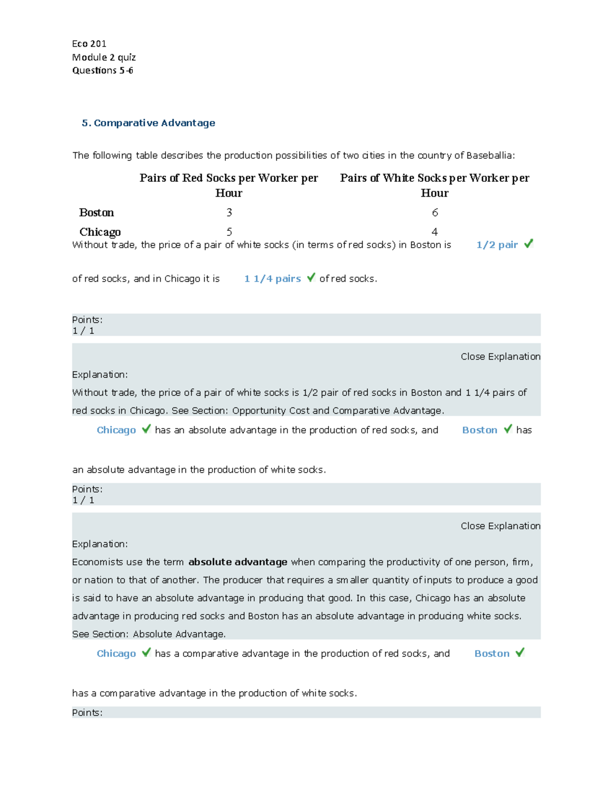 Eco201 - quiz notes and explanation - Module 2 quiz Questions 5 ...