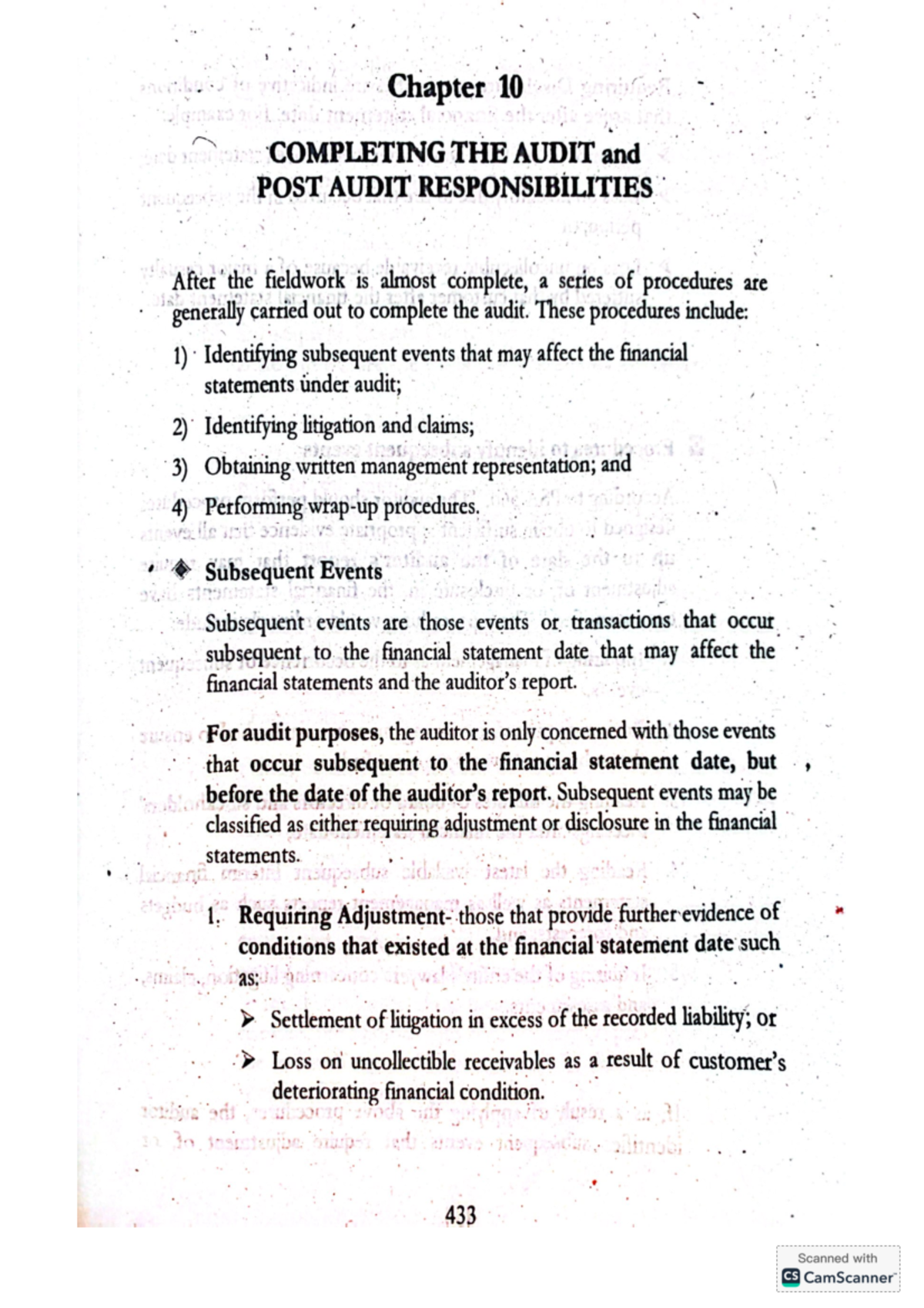 AUDIT THEORY - Chapter 10: Completing the Audit & Post Audit Duties - Studocu