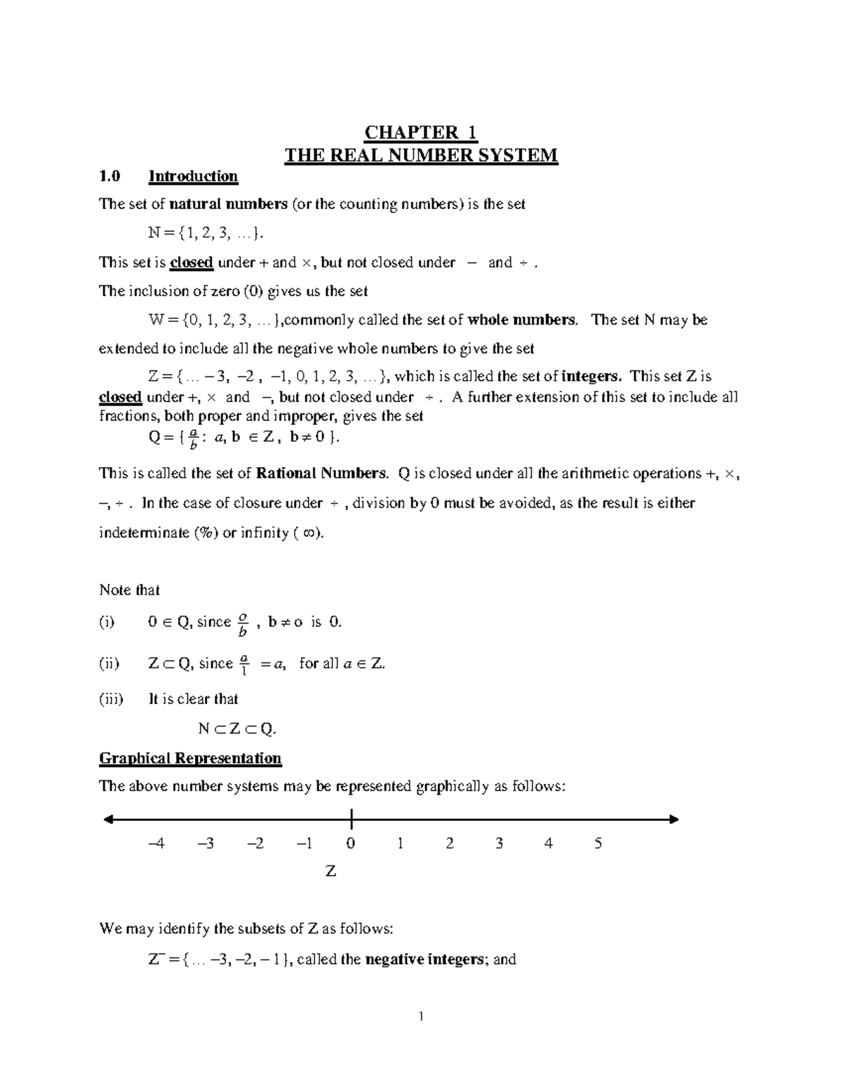 MATH 152 Analysis - Lecture Notes: The Real Number System - Studocu