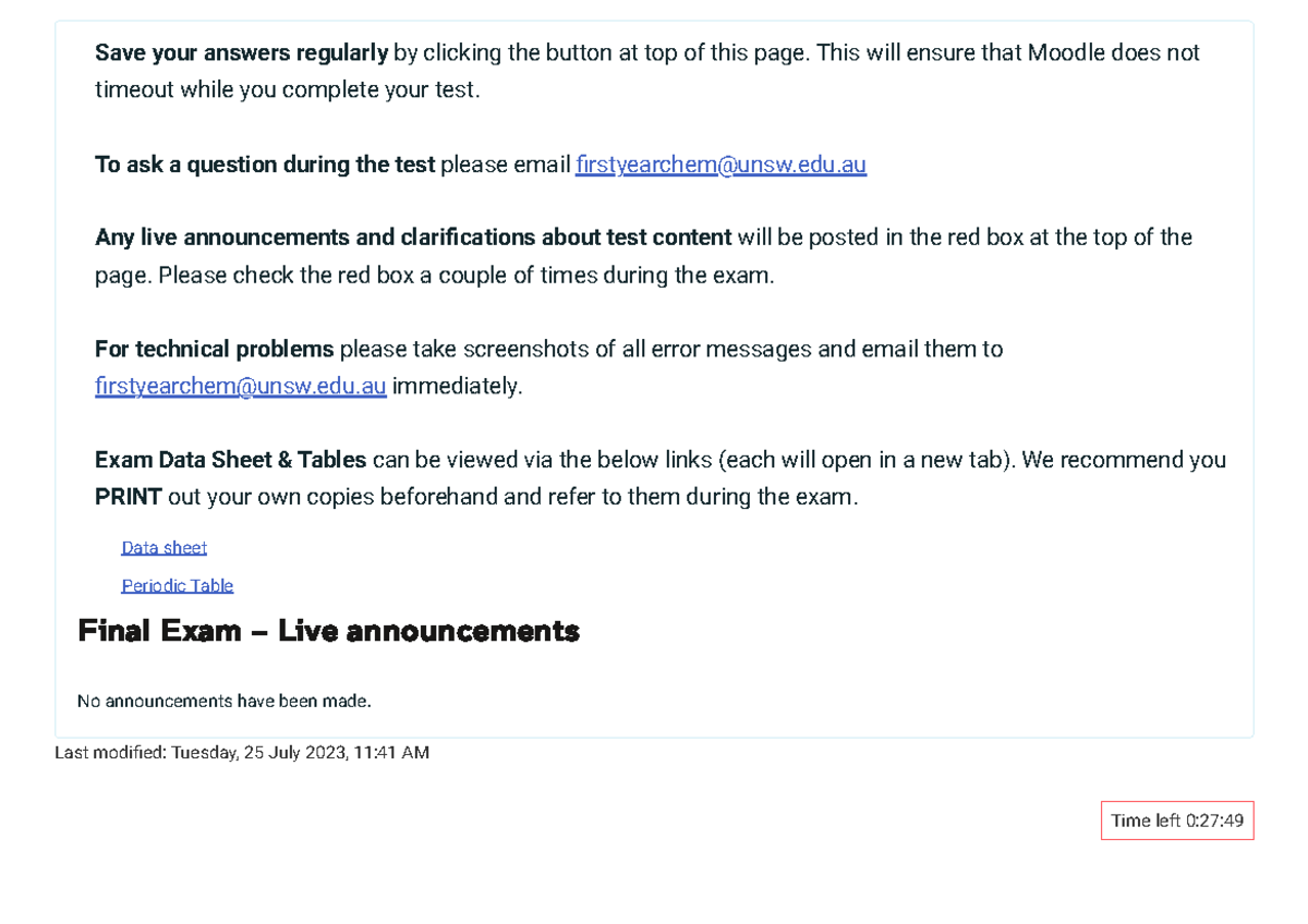 Final Exam - UNSW 12-18 Summary for General Chemistry I - Studocu