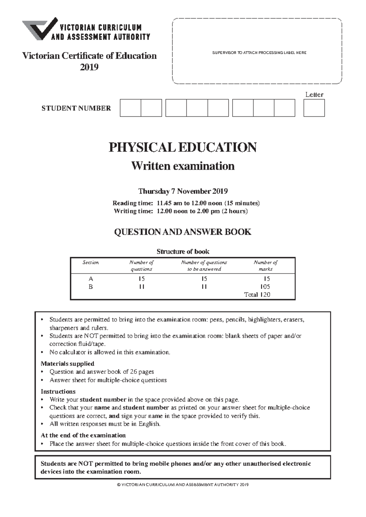 2019 PHYSICAL EDUCATION WRITTEN EXAMINATION GUIDE - Studocu