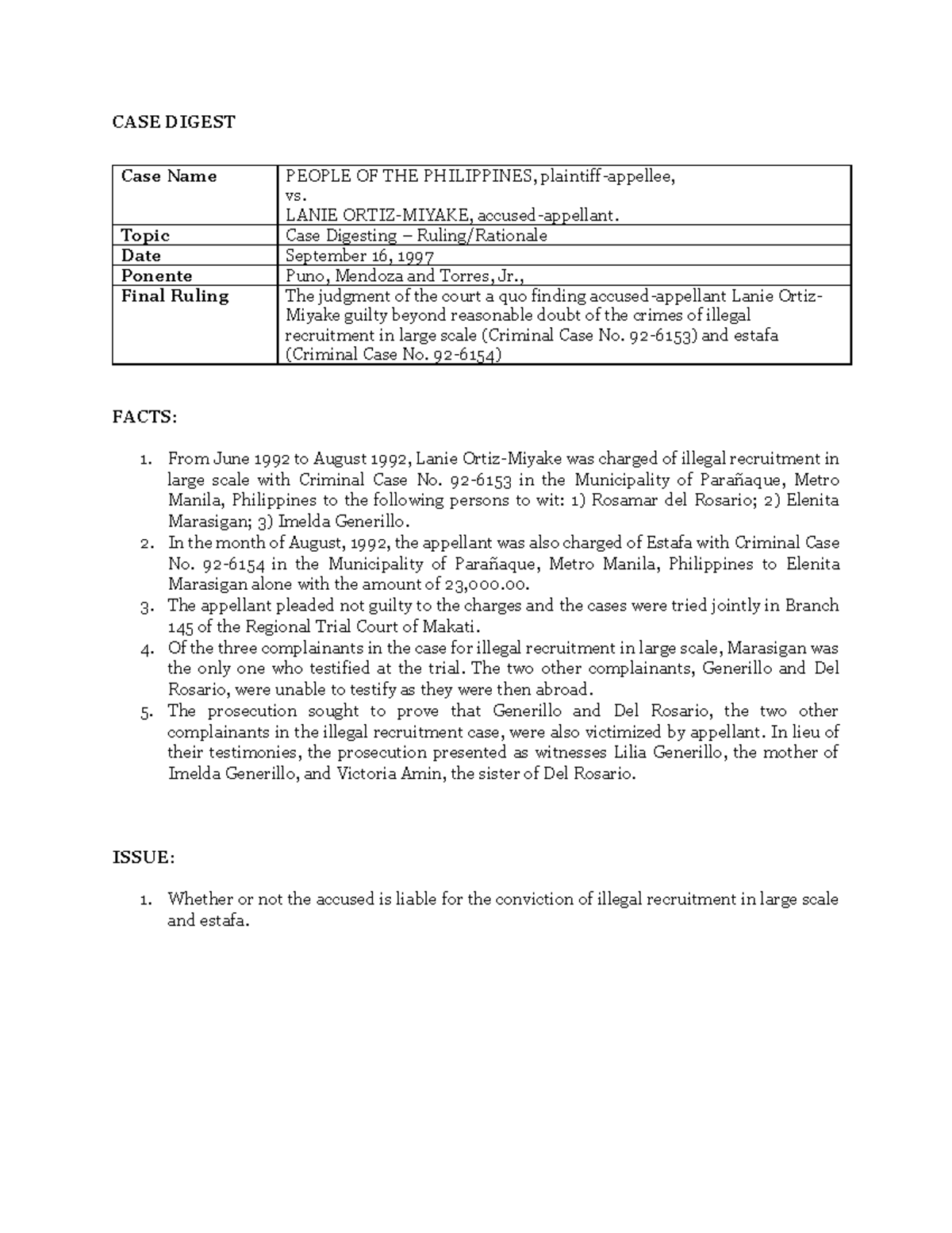 People v. Ortiz-Miyake, Case Digest & Ruling Comm. of Sept 16, 1997 ...