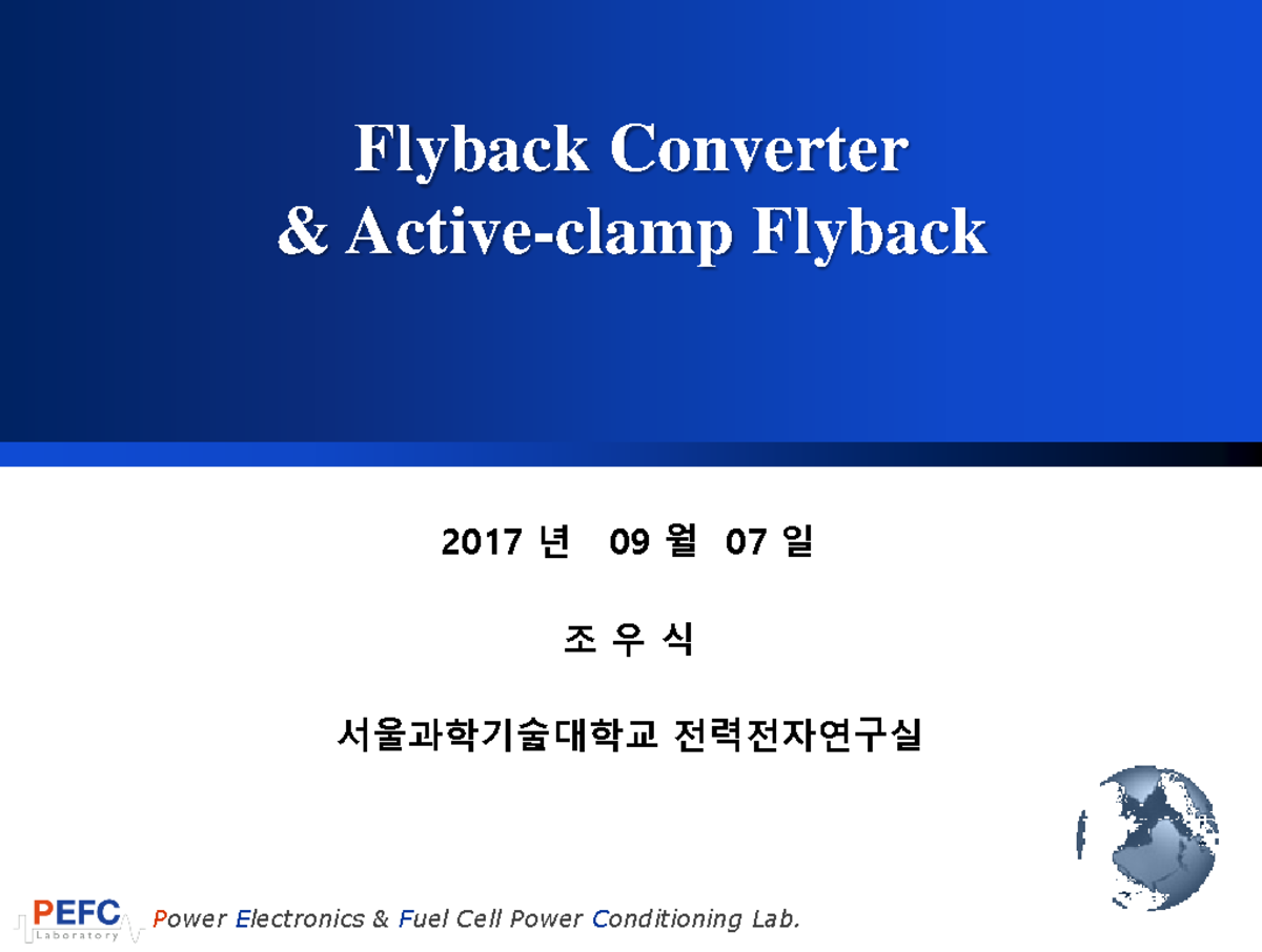 06. Flyback Converter & Active Clamp Overview 조우식 - Studocu