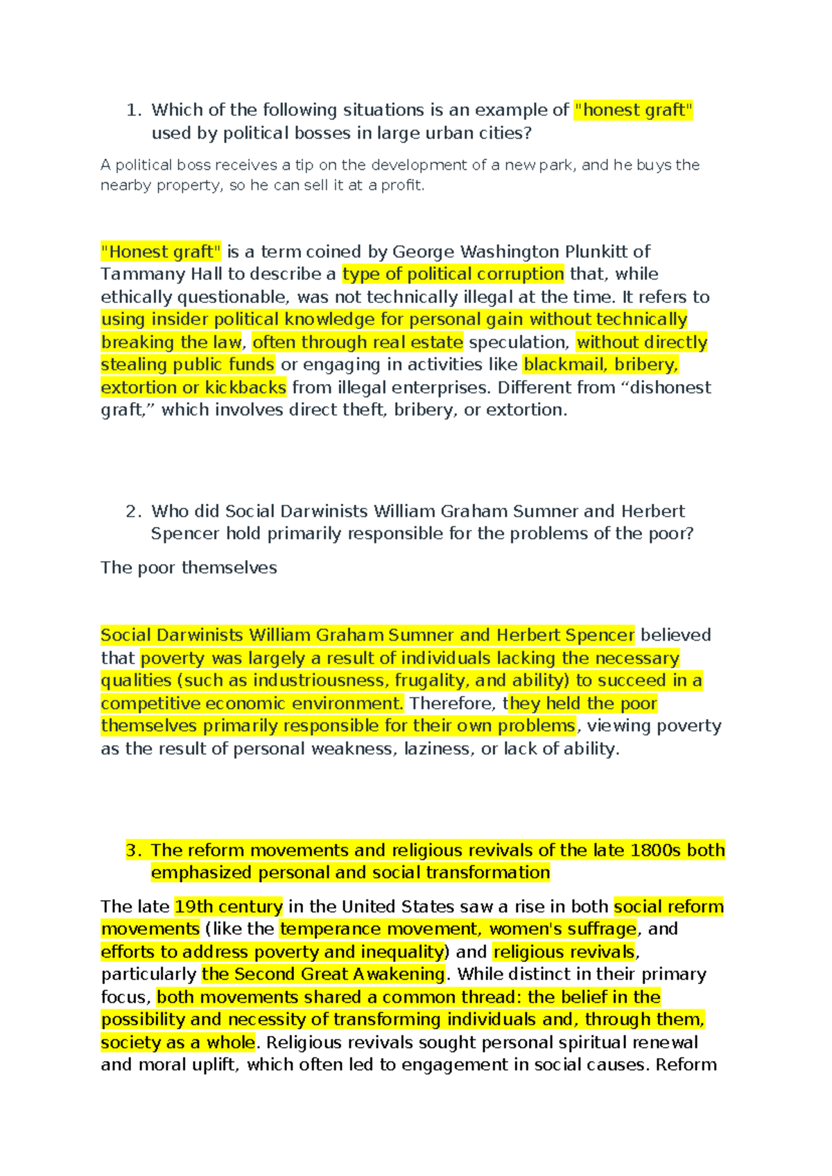 Historical Analysis of Political Machines & Social Reform Movements ...