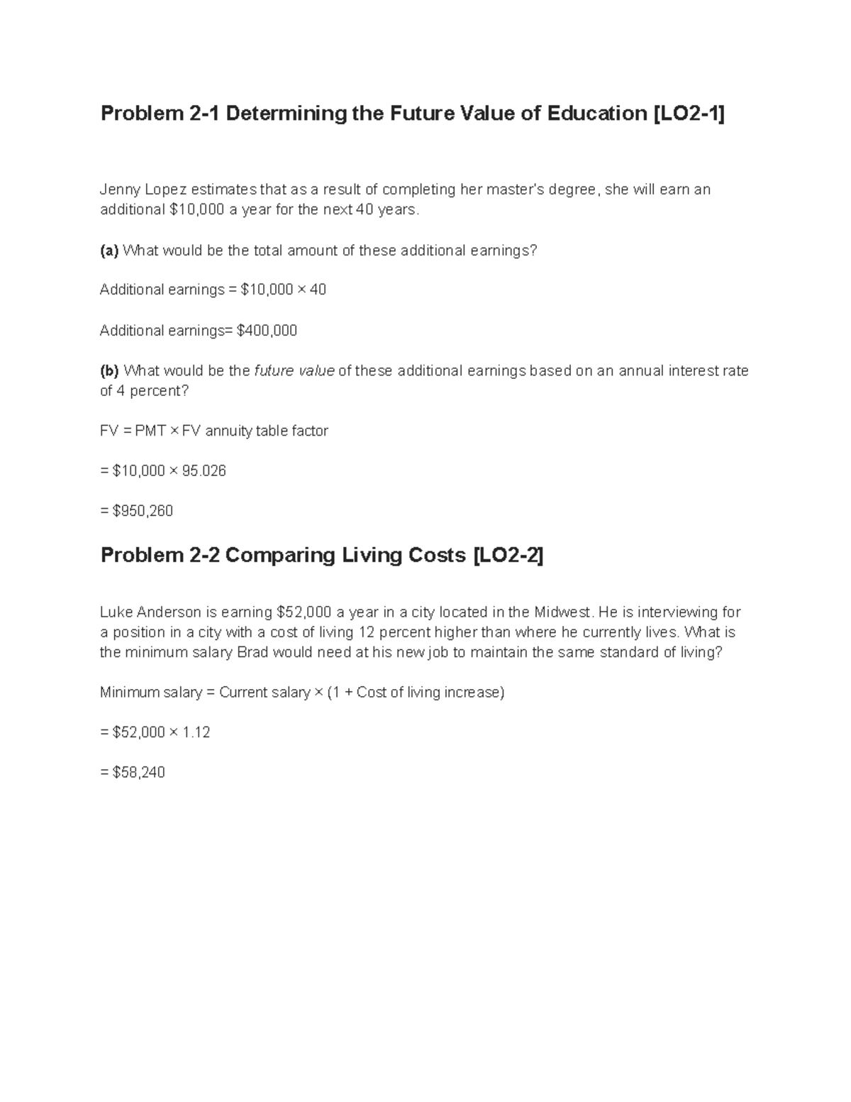 Personal Finance Chapter 2 Homework Solutions and Analysis - Studocu