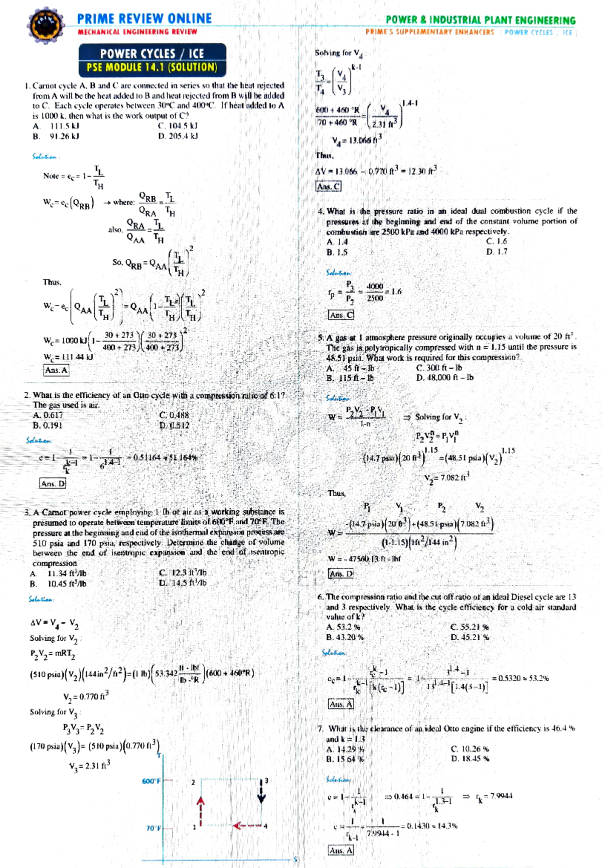 MECHANICAL ENGINEERING REVIEW PRIMES SUPPLEMENTARY ENHANCERS (POWER ...