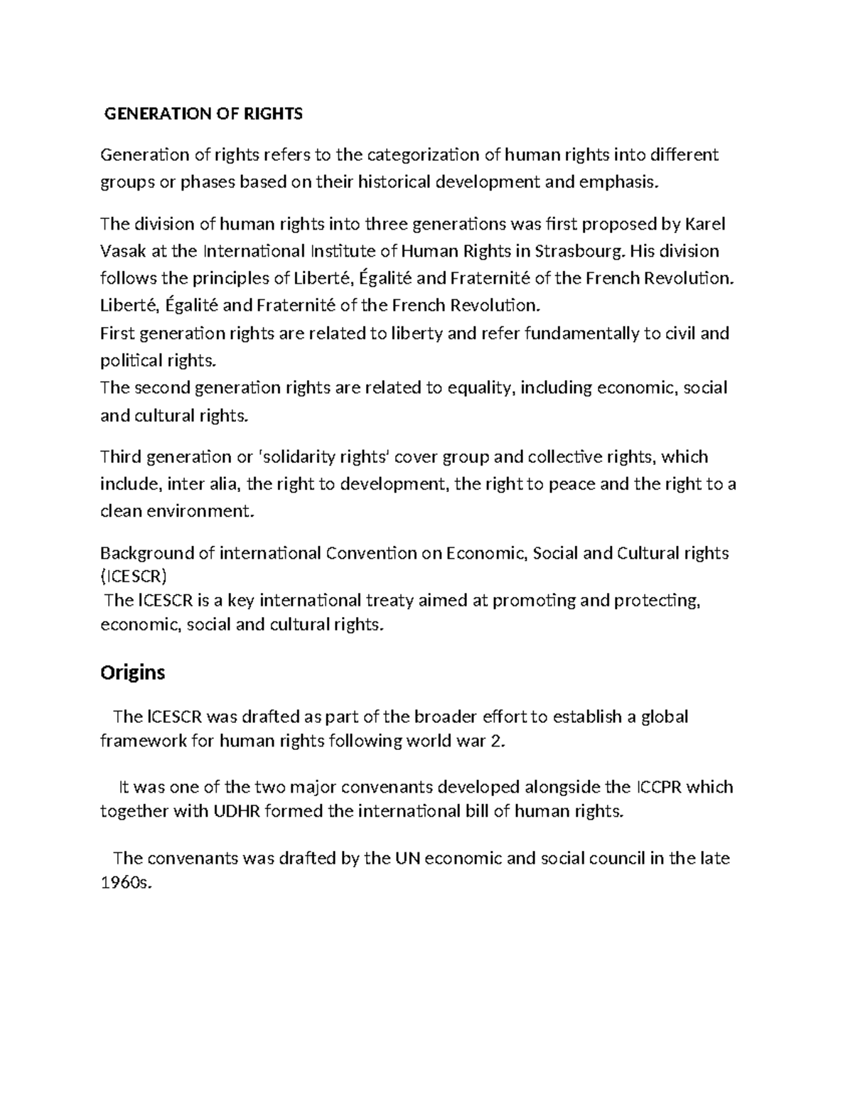 Generation of Rights presentation - GENERATION OF RIGHTS Generation of ...