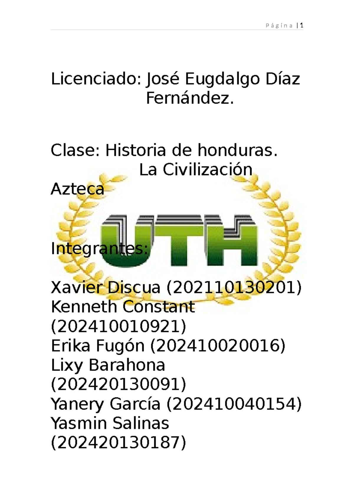 Informe sobre la Civilización Azteca: Historia y Legado (HIST 2023 ...