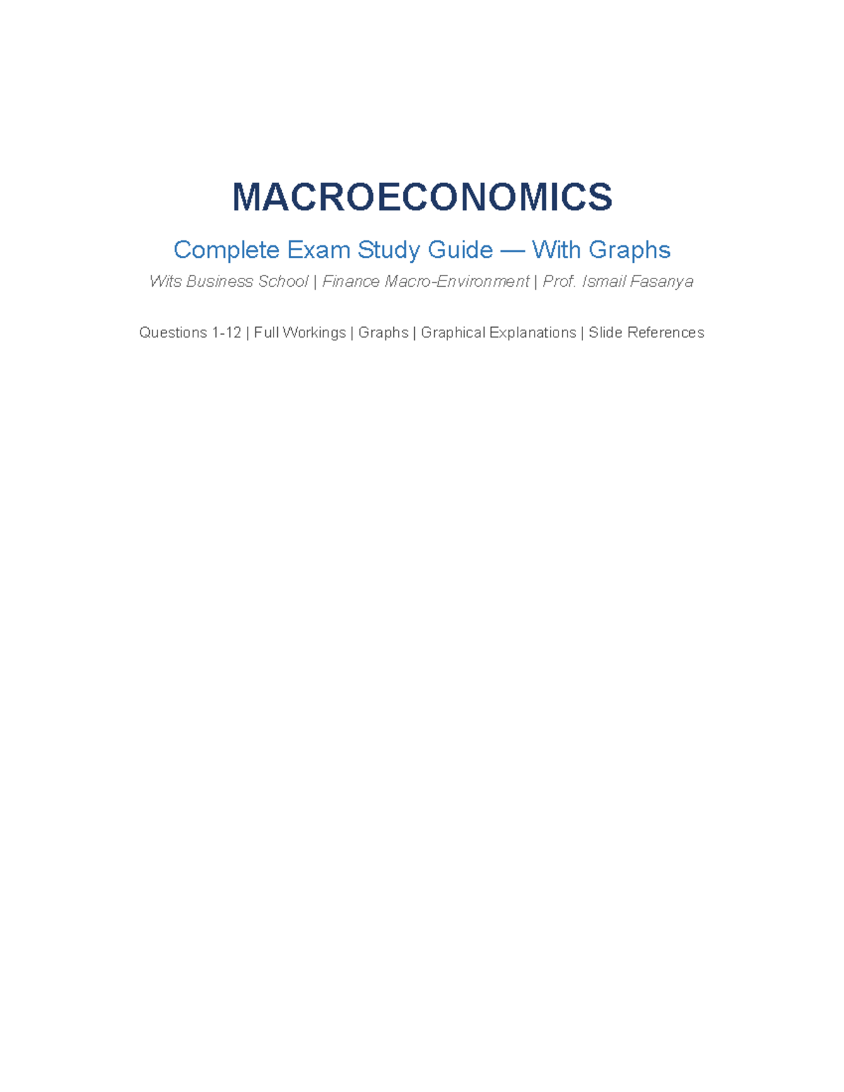 Macroeconomics (FIN 101) Complete Exam Study Guide with Graphs - Studocu