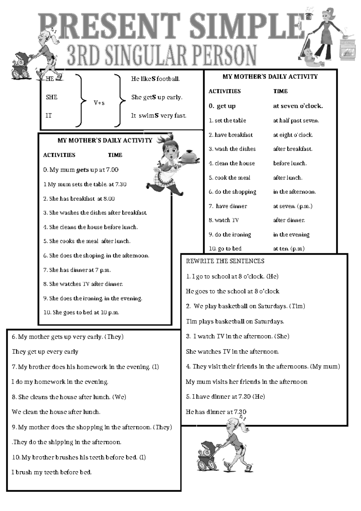 Simple Present Tense Activities He She My Daily Activity Studocu