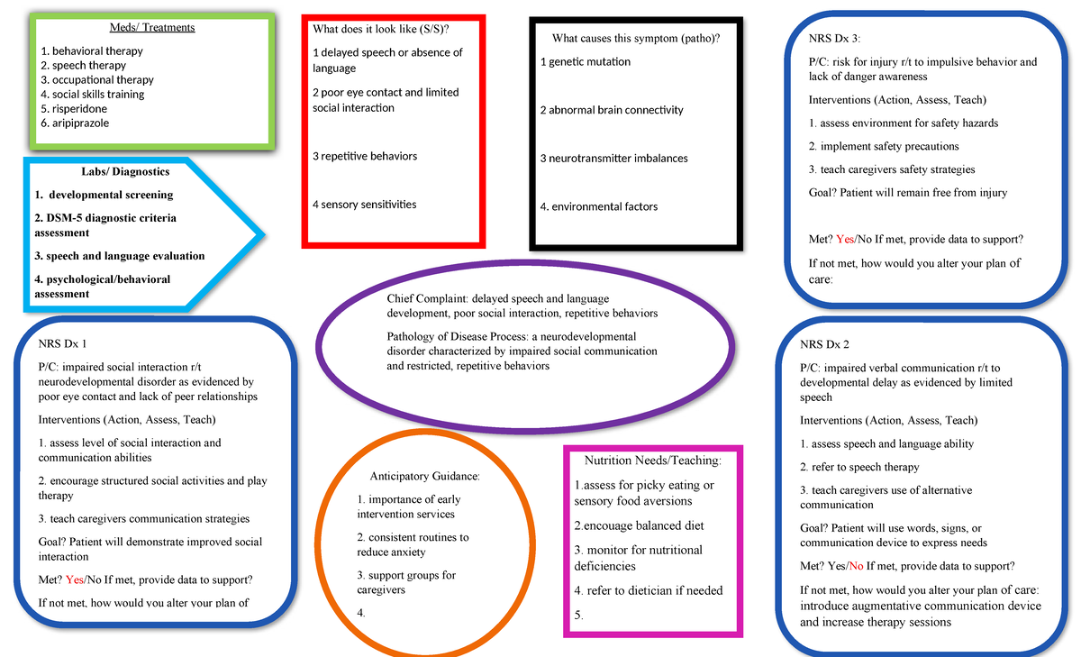 Autism Concept Map: Interventions & Diagnostics Overview - Studocu
