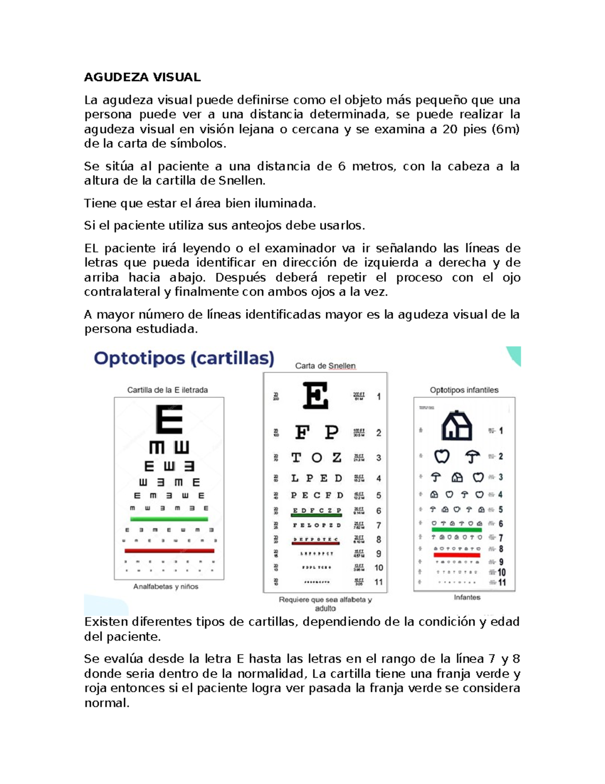 Agudeza Visual - AGUDEZA VISUAL La agudeza visual puede definirse como ...