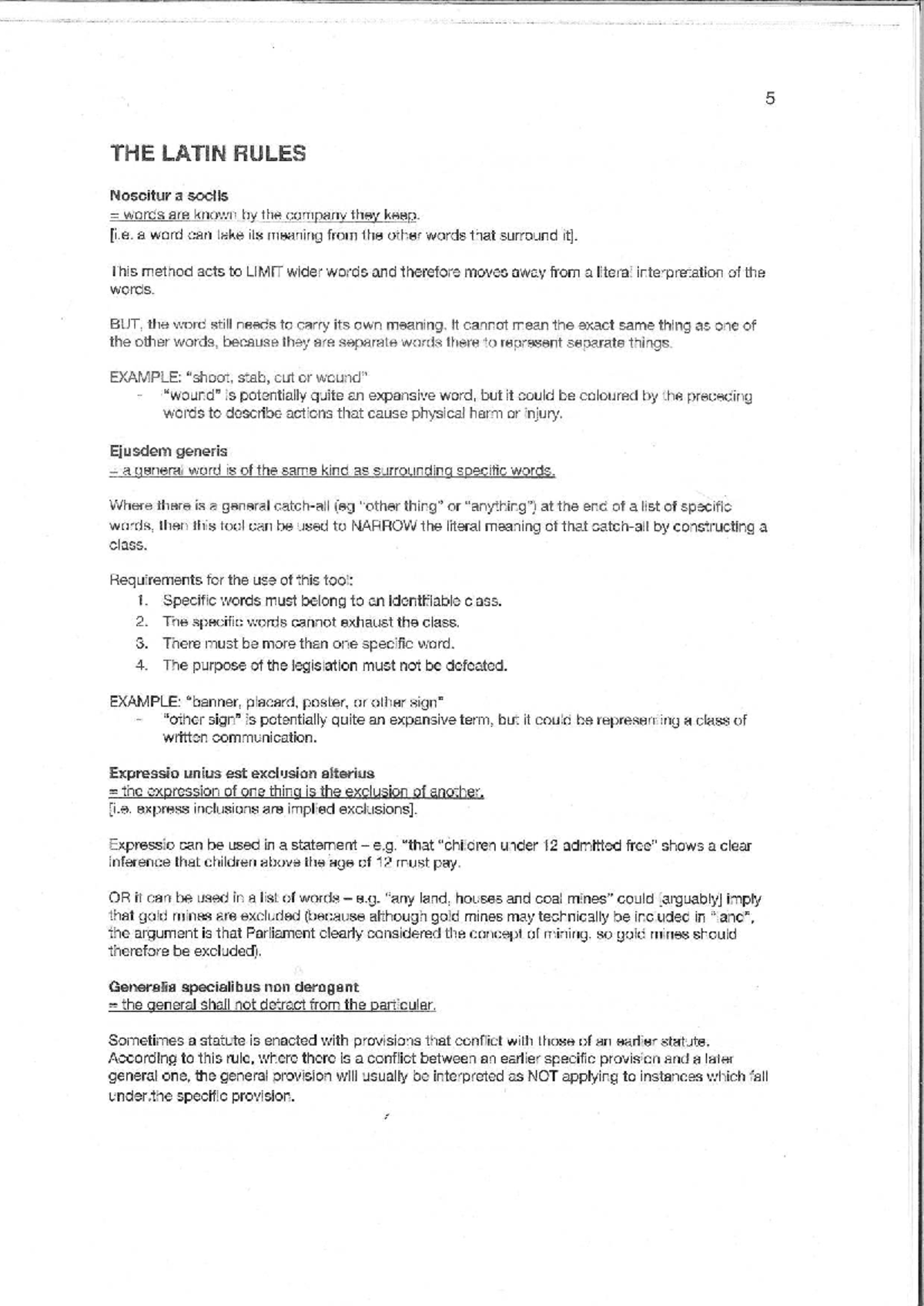 Statutory Interpretation Techniques: Latin Rules & Legal Values (LAW ...
