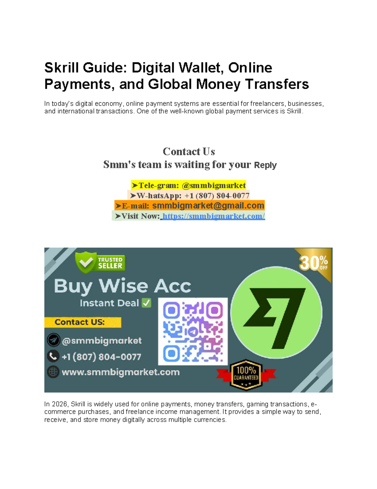 Skrill Guide: Top 5 Safe & Fast Methods to Buy Verified Accounts - Studocu