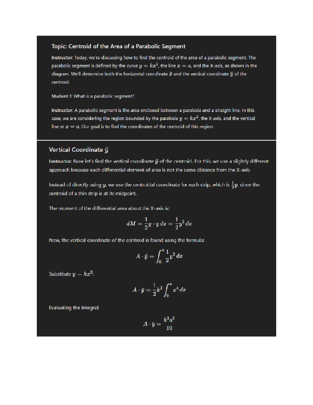 704 - Singer - Topic: Centroid of the Area of a Parabolic Segment ...