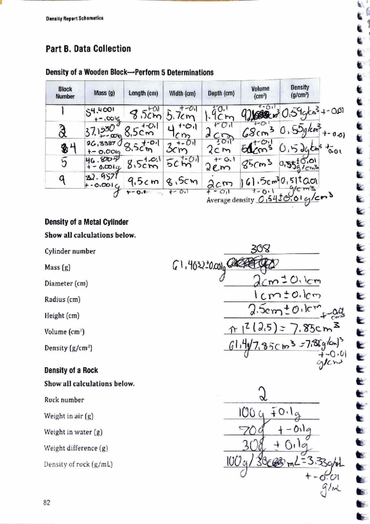 Density Report CHM Lab: Data Collection & Analysis - Studocu