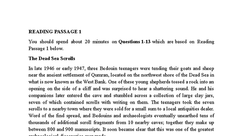 Cambridge 17 Reading Test 2: The Dead Sea Scrolls & Tomato ...