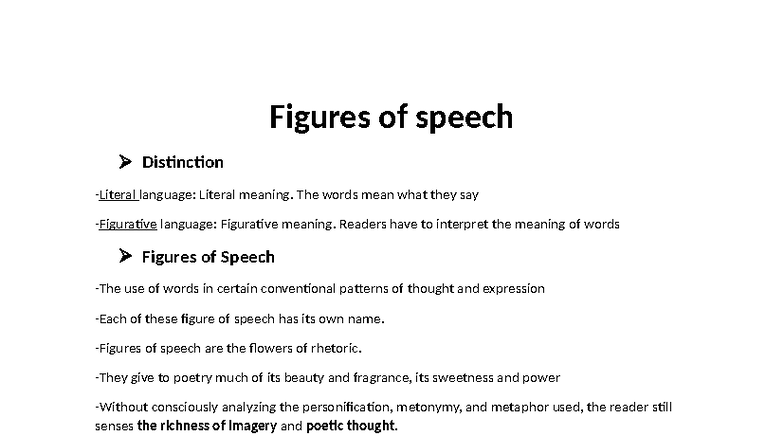 Figures of Speech: Understanding Literal and Figurative Language - Studocu