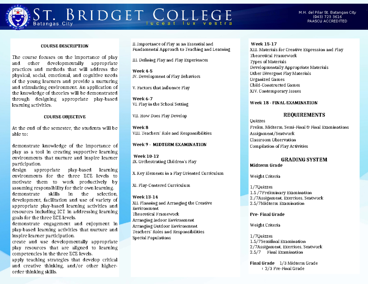 ECED-4-CO - for early childhood education - Week 15- XIII. Materials ...