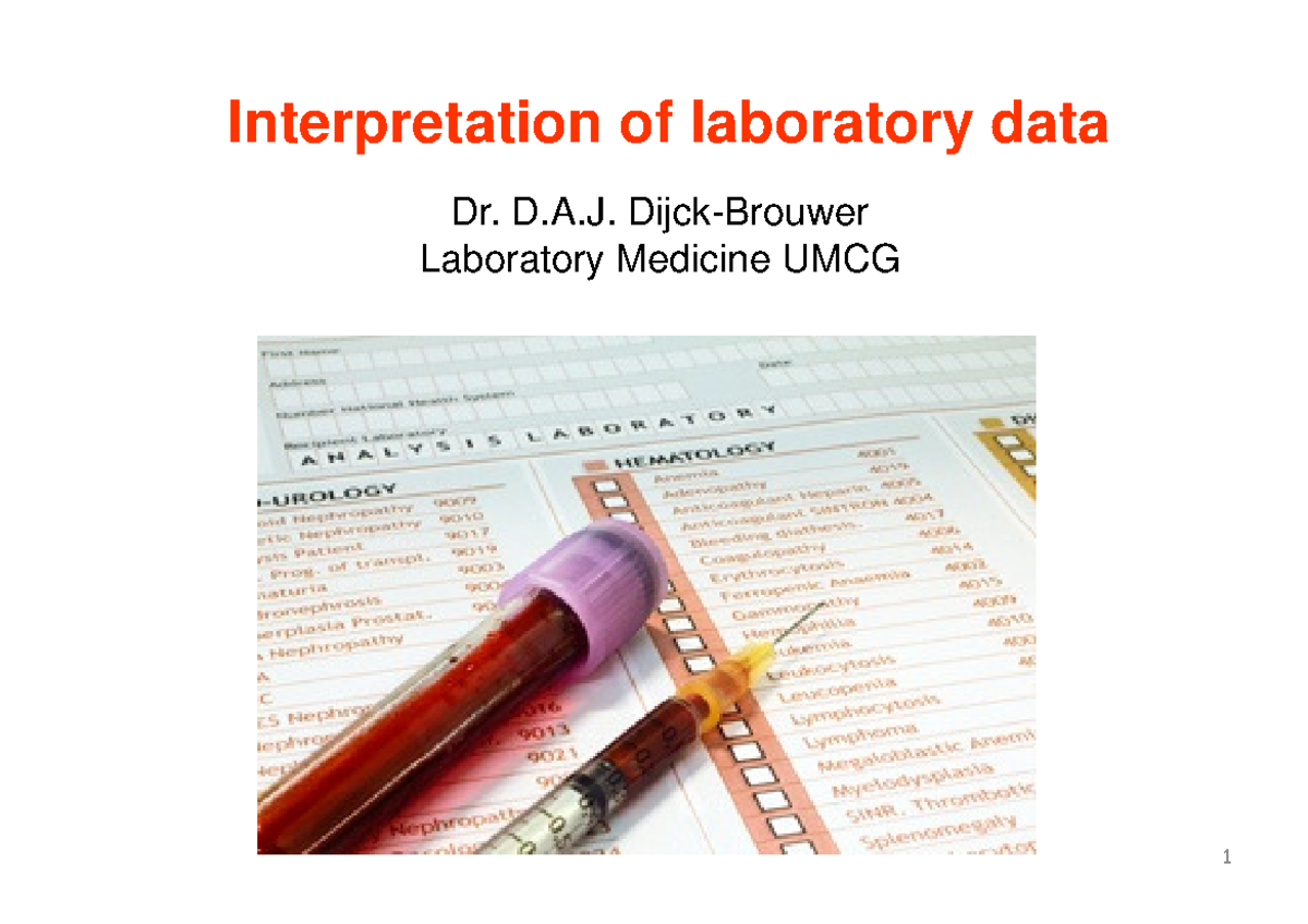 Bioanalysis: Lab Data Interpretation Overview (2022) - Studeersnel