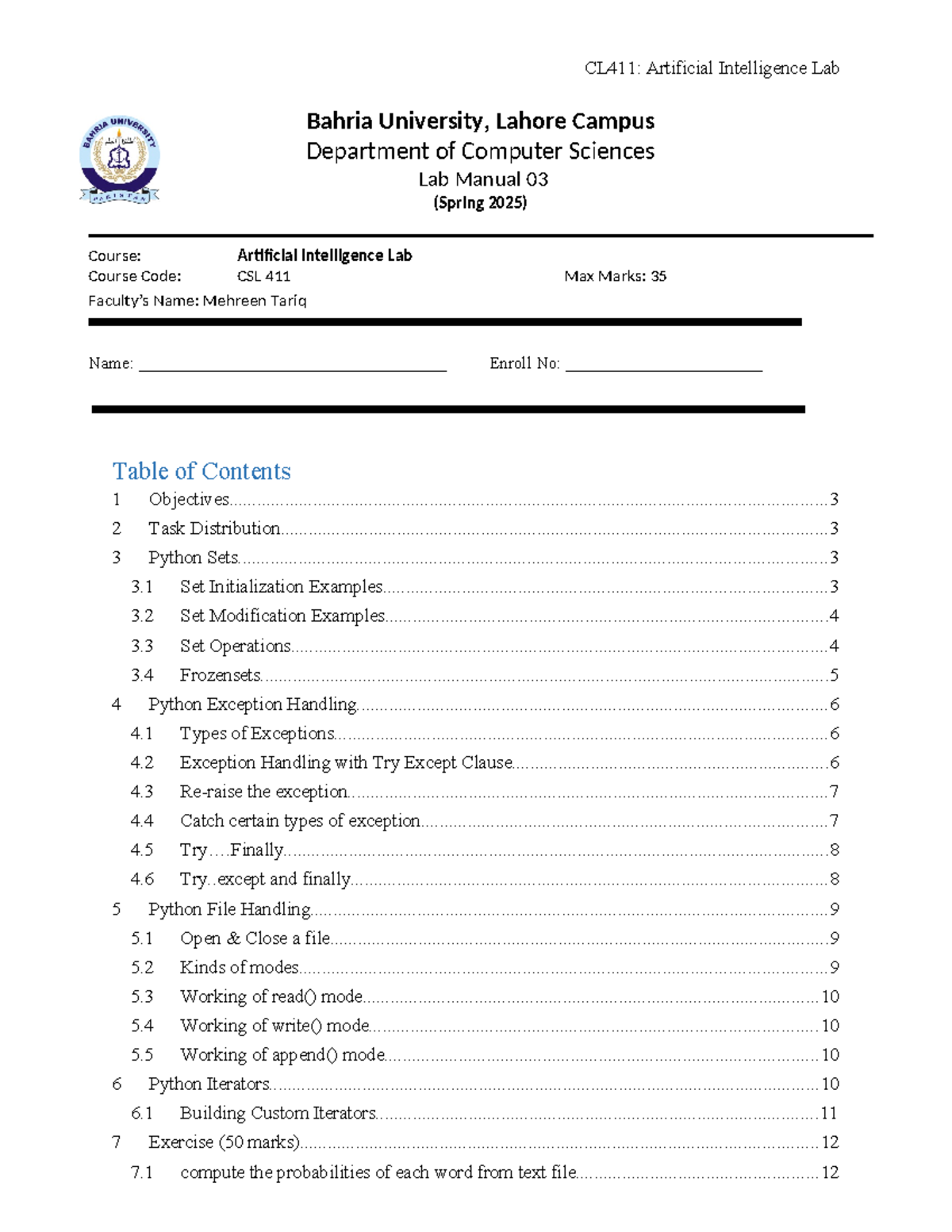 Lab-Manual-3-AI-26022025-093304 am - Bahria University, Lahore Campus ...