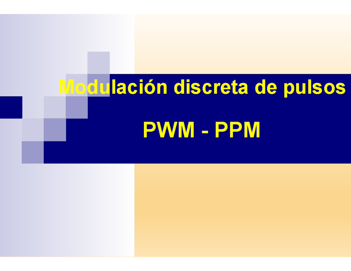 Clase PWM - telecomunicaciones transmisión de datos - Modulación ...