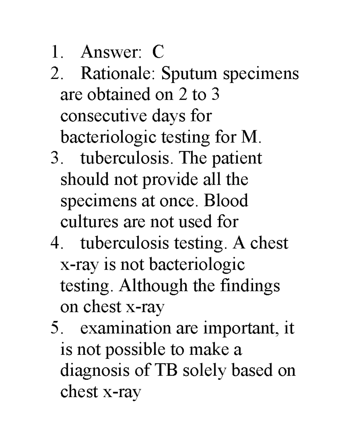 TB Testing and Treatment Guidelines: Answers and Rationales - Studocu