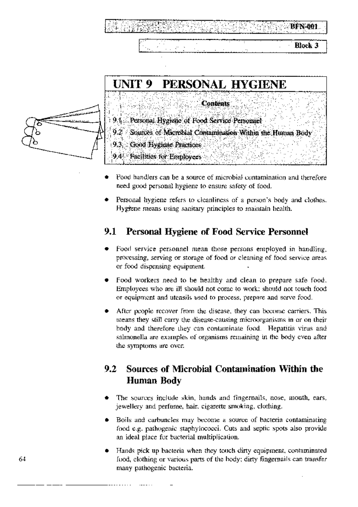 Block 3 I Unit 9: Personal Hygiene for Food Handlers - Studocu