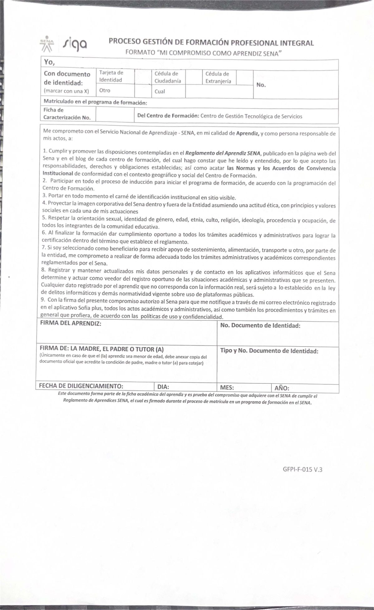 Compromiso del Aprendiz SENA - Proceso de Formación Profesional - Studocu