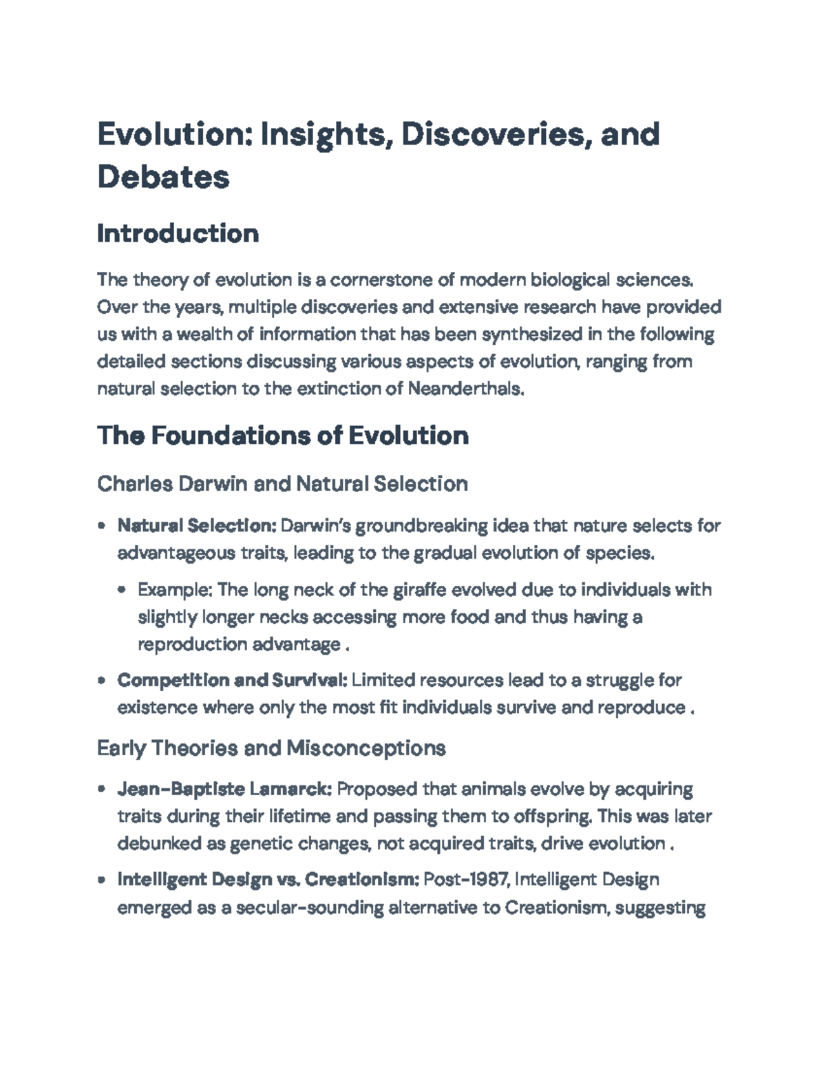 Evolution: Insights, Discoveries, and Debates in Bio 101 Context ...