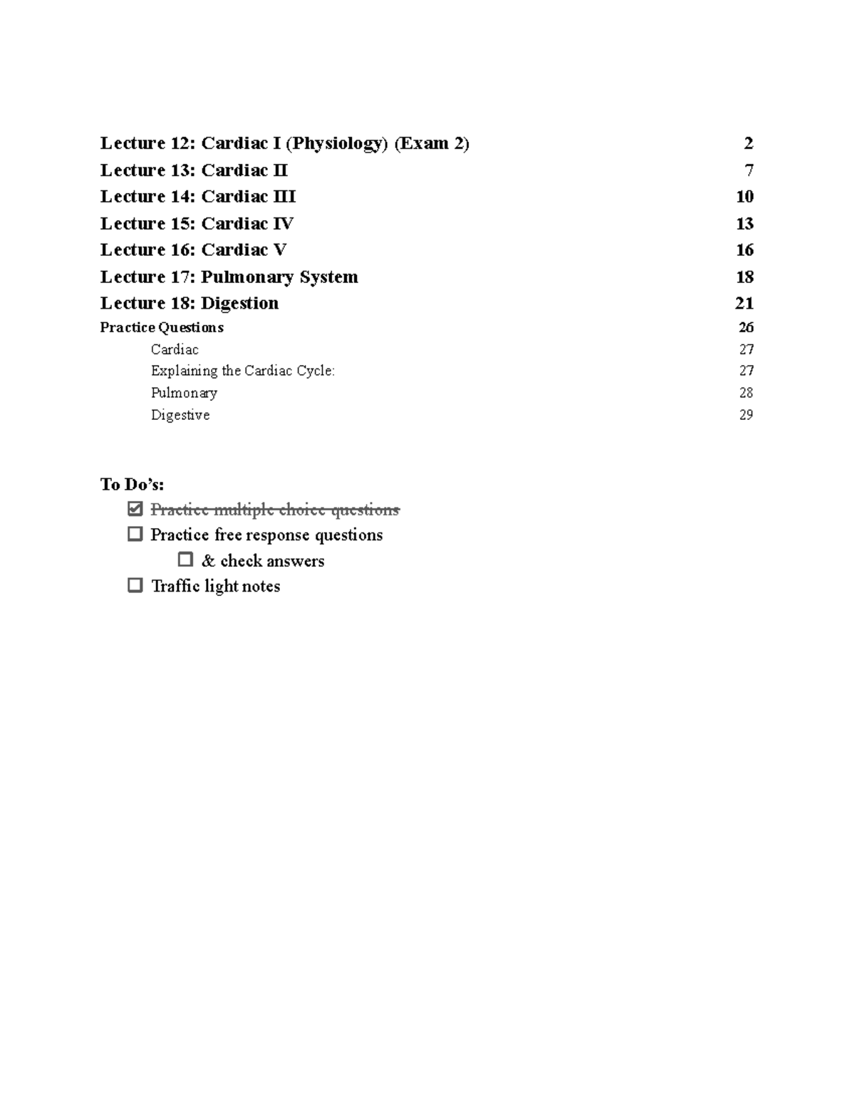 BIO 305 - Exam 3 Notes: Cardiac, Pulmonary, and Digestive Systems ...