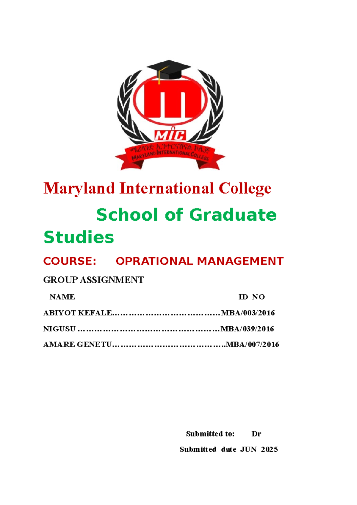 OM 2025 Group Assignment: Plant Layouts & Project Management Techniques ...
