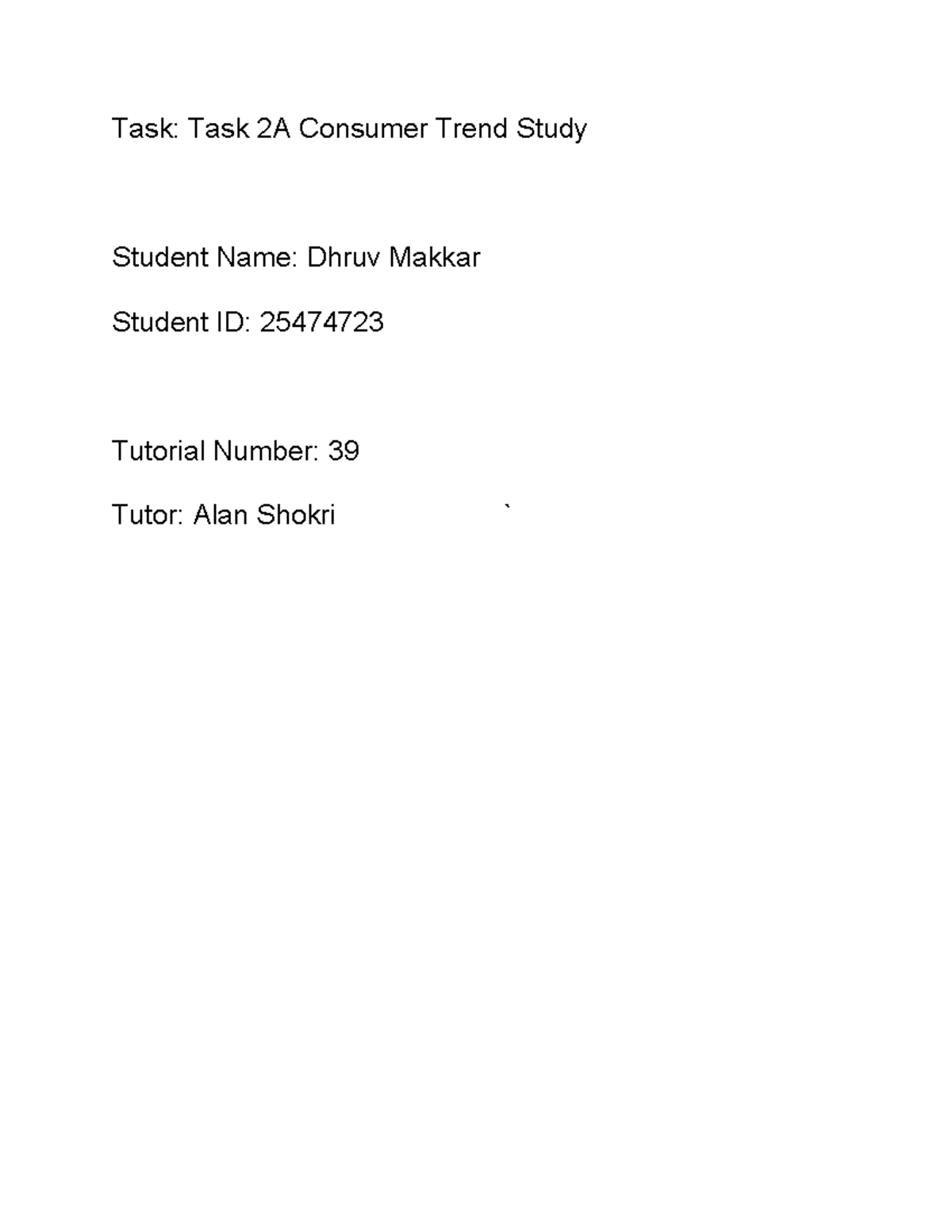 Task 2A: Consumer Trend Study on Gen Z Ethical Consumption - Studocu