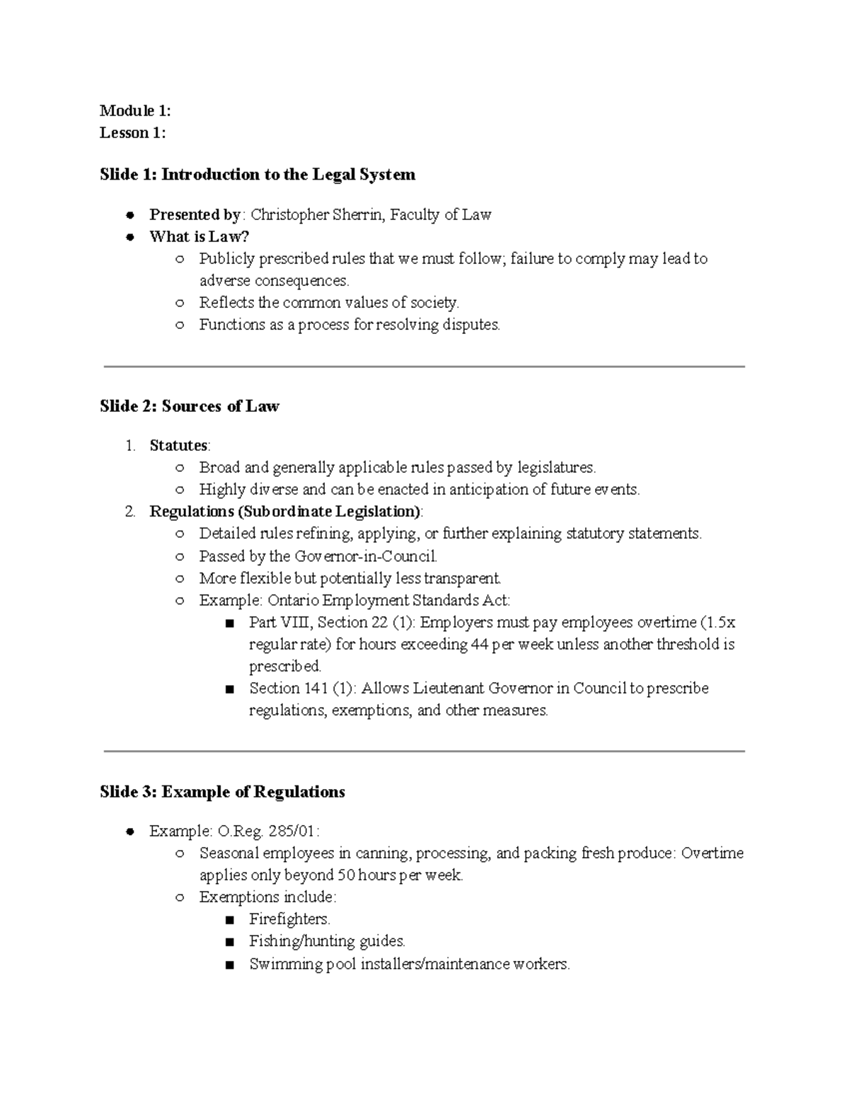 Law Notes Part 1: Key Concepts for Final Exam (LAW 101) - Studocu