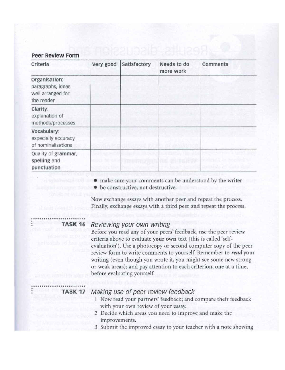 Peer Review Form Criteria and Self-Evaluation Guide for Writing - Studocu