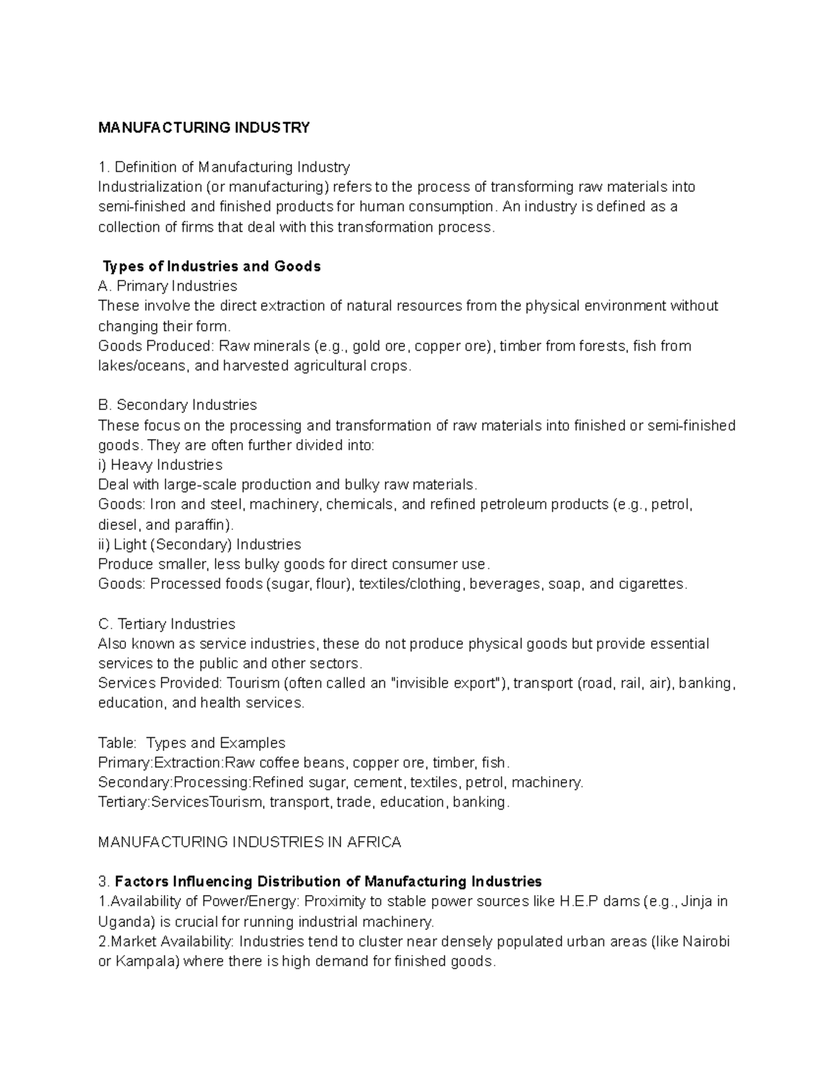 Geography Notes: Understanding Manufacturing Industries and Their ...