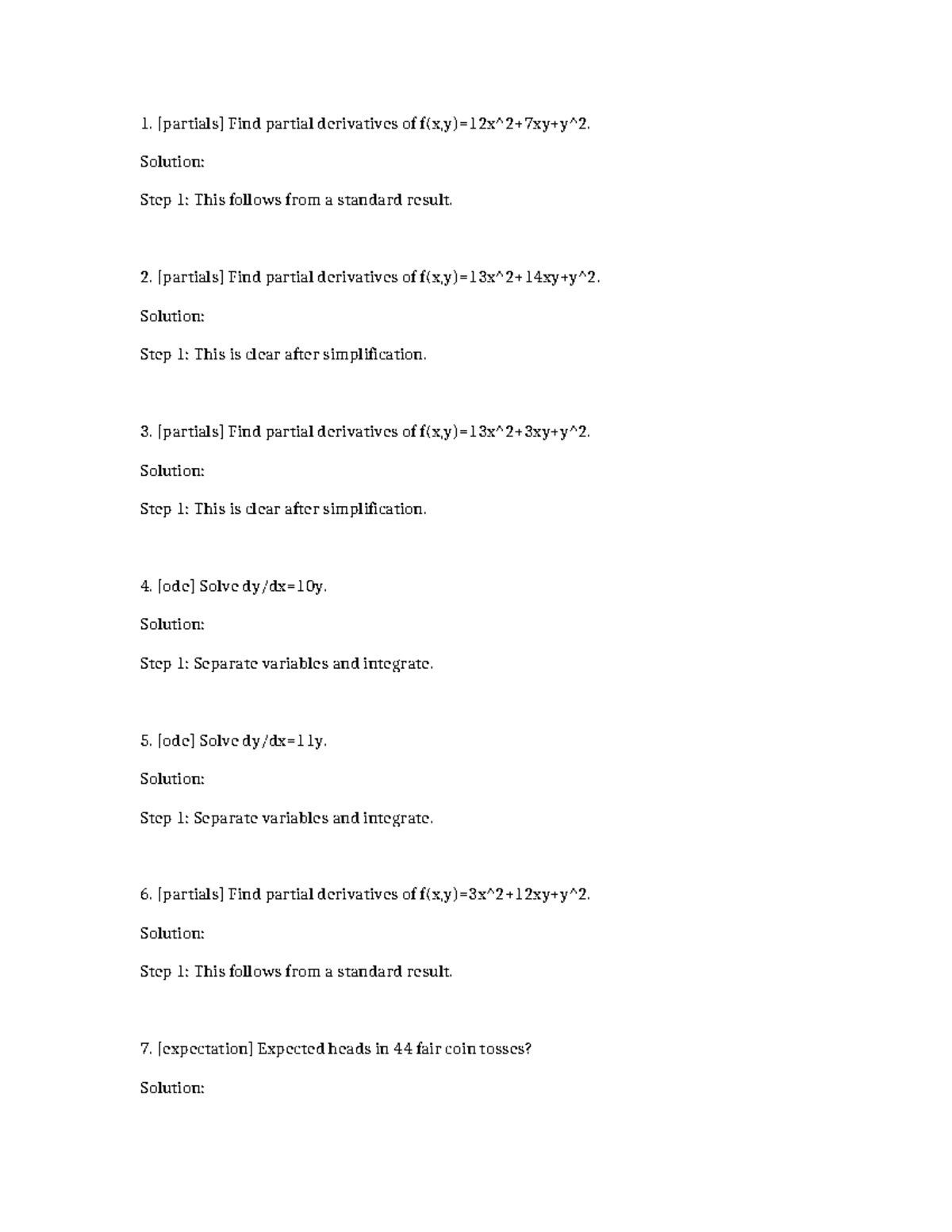 Math 3009 - Partial Derivatives & Solutions Overview - Studocu