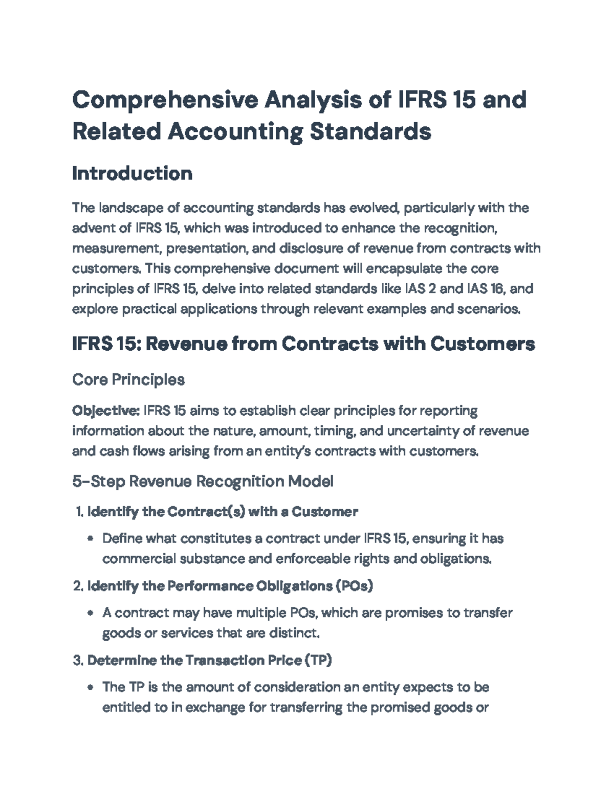 IFRS 15 and Related Standards: In-Depth Analysis and Applications - Studocu