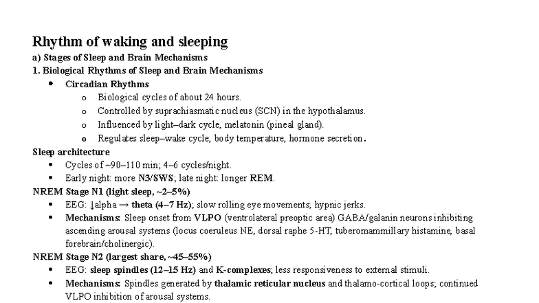 Biological Psychology Notes: Sleep, Hormones, and Behavior (PSY 301 ...