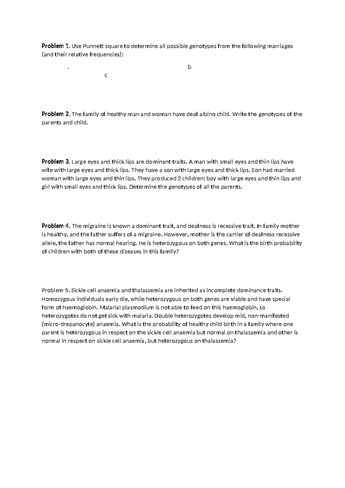 Mendelian Genetics Problems 22: Genotype Analysis and Probabilities ...