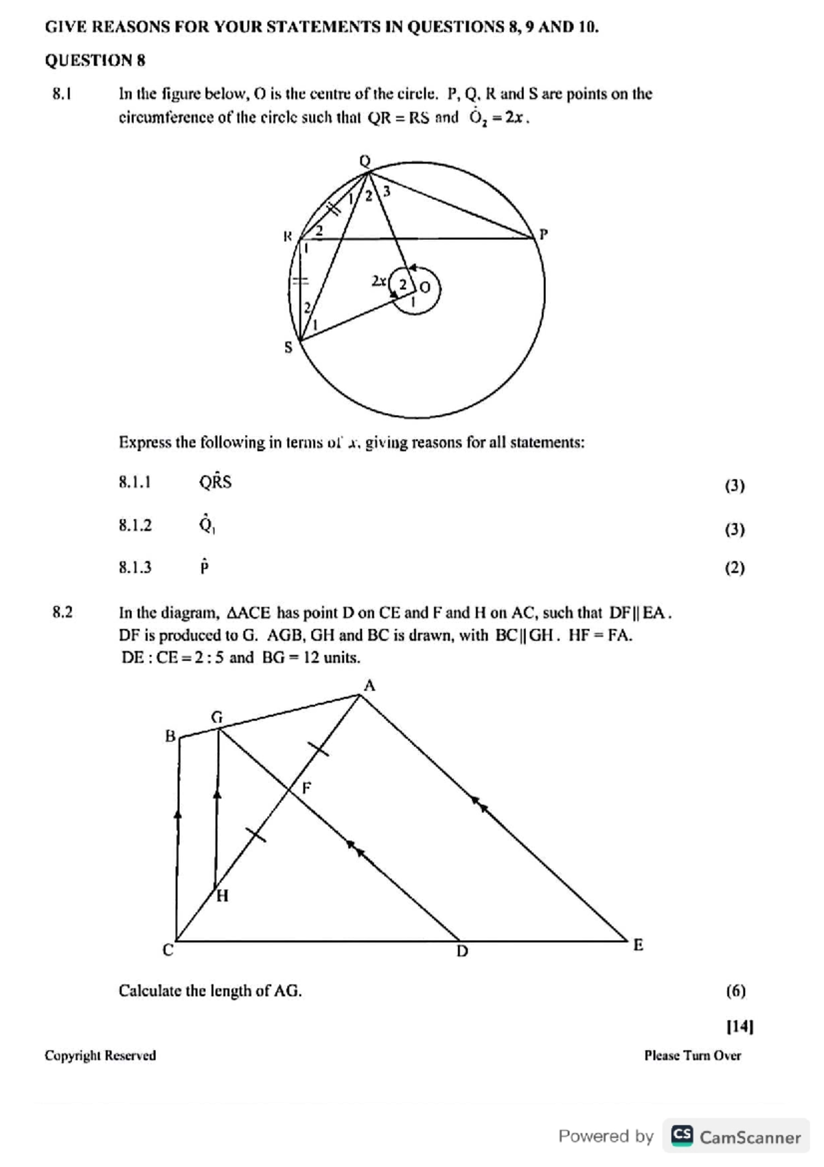Mathematics Revision: Circle Theorems & Proofs (Questions 8-10) - Studocu