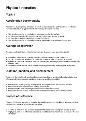 Physics - Grade: 11 - High School - Canada - Studocu