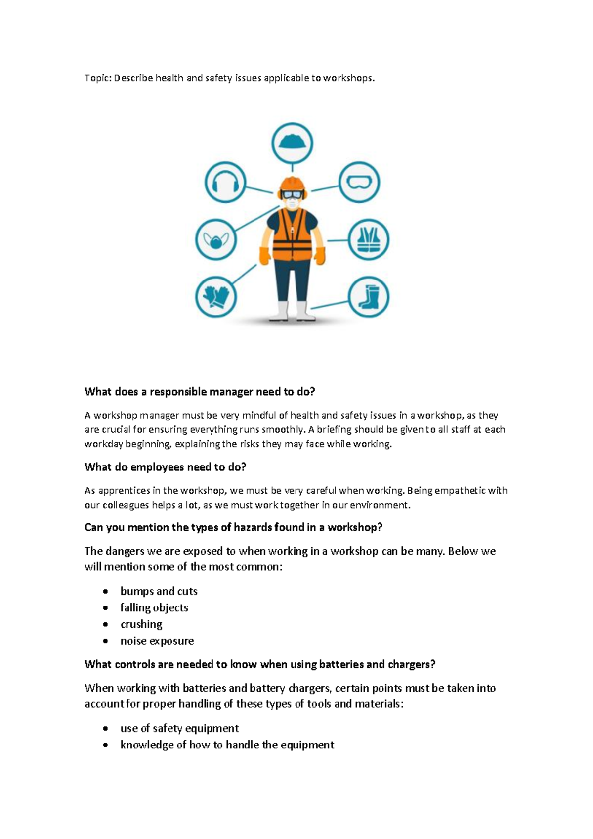 Health & Safety Issues in Workshops: A Guide for Managers (2025 IV ...