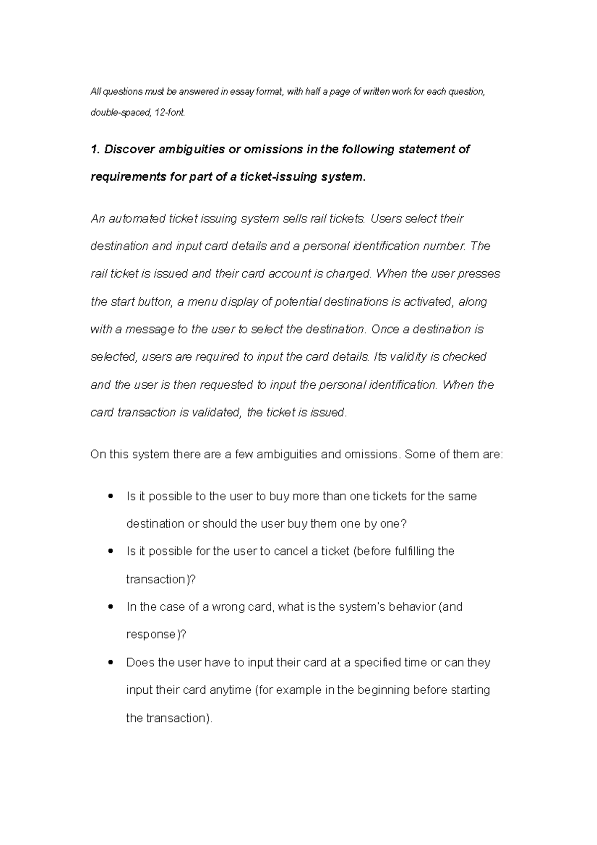 Assignment unit 3 - Assignment Unit 3 - All questions must be answered ...