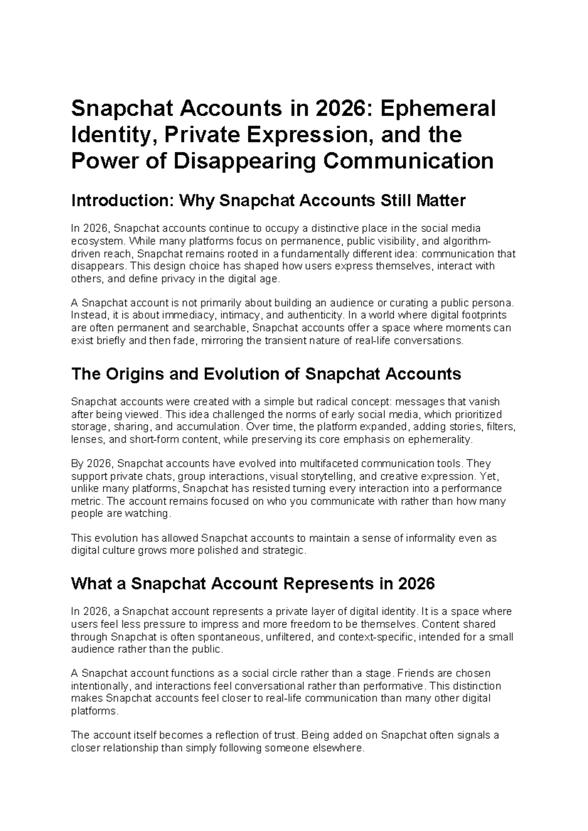 Snapchat Accounts in 2026: The Evolution of Ephemeral Communication ...