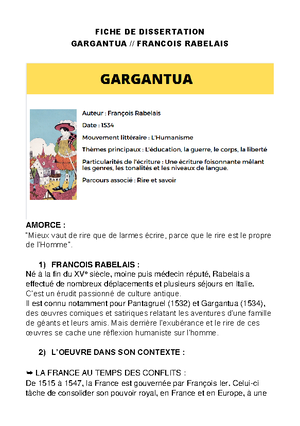 Gargantua La guerre picrocholine LL - Sur ces paroles, il ôta sa grande ...