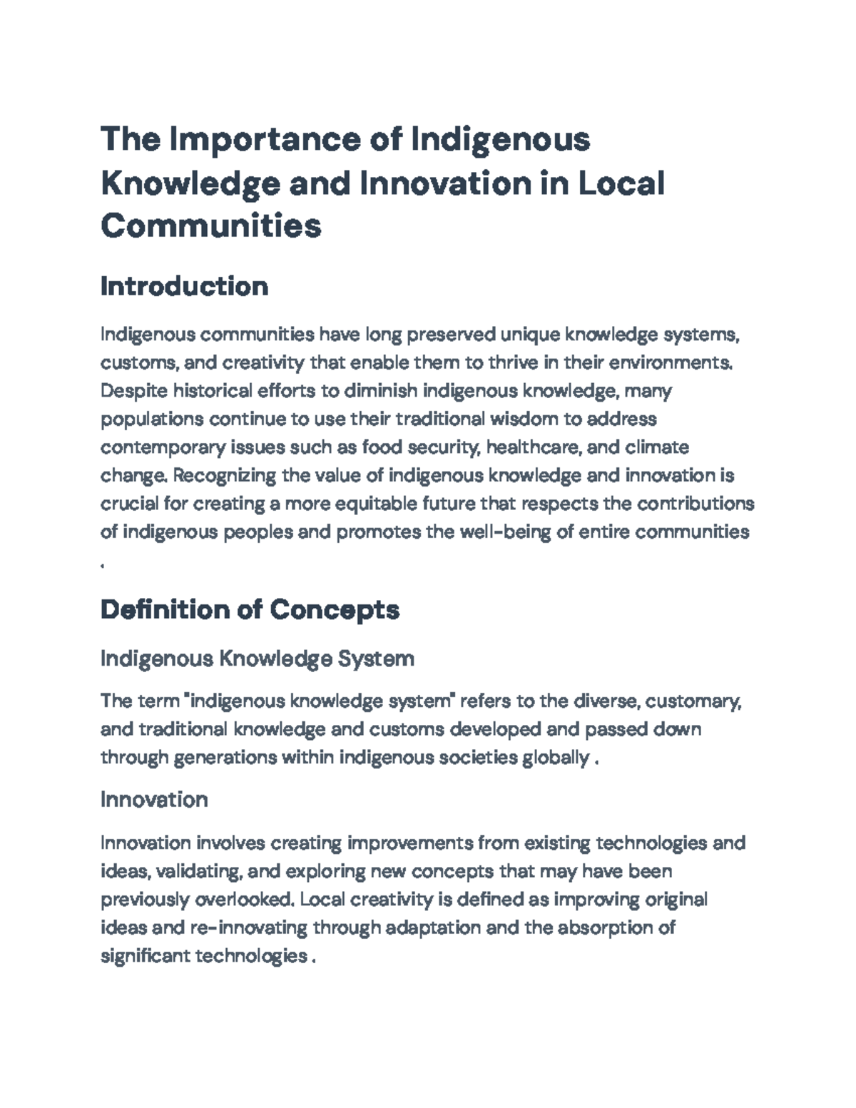 Indigenous Knowledge & Innovation in Local Communities: A Vital ...
