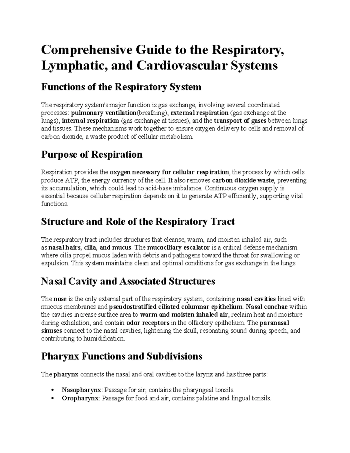 Cardiovascular and Respiratory System Overview: Anatomy & Functions ...